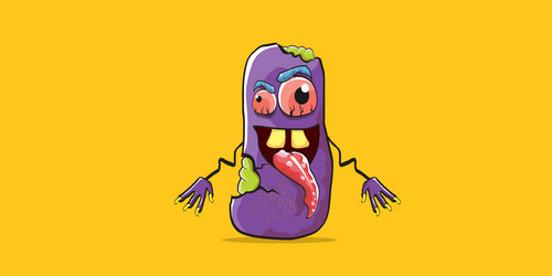 Funny cartoon spooky violet zombie potato Vector Image