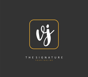 Vj initial letter handwriting and signature logo Vector Image