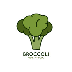 Cute kawaii broccoli character saying hi hello Vector Image