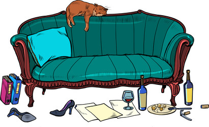 Messy dirty untidy chaotic home room mess dirt Vector Image