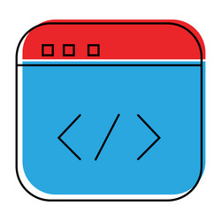 Colorful code web icon Royalty Free Vector Image