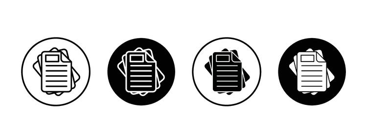 Document papers pile icon set office paperwork Vector Image