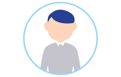 Faceless person icon with blue frame Royalty Free Vector