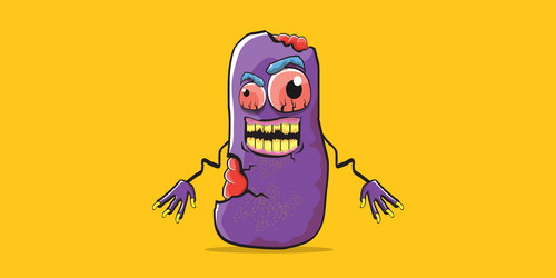 Funny cartoon spooky violet zombie potato Vector Image