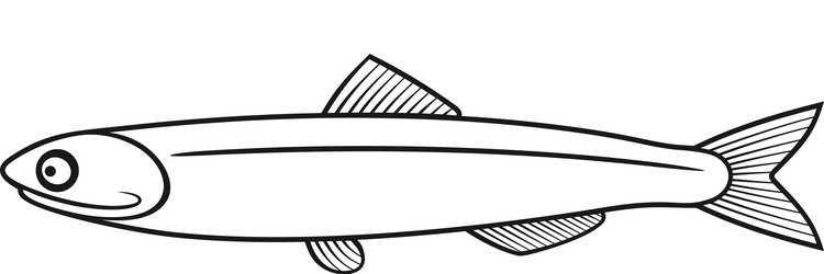 Sea fish icon outline style Royalty Free Vector Image