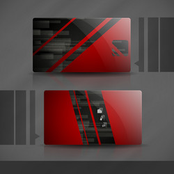 Red black business card stripes design Royalty Free Vector