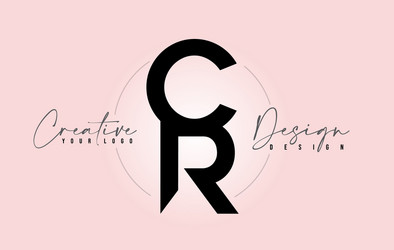 Cr letter design icon logo with letters one Vector Image