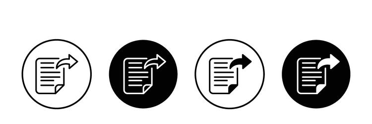 Document share icon set send and export file Vector Image