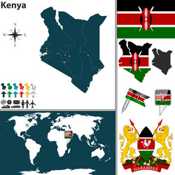Republic of kenya - map Royalty Free Vector Image
