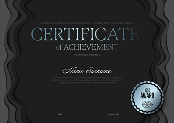 Modern dark vertical certificate template Vector Image