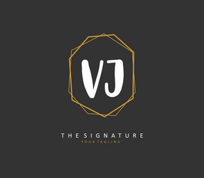 Vj initial letter handwriting and signature logo Vector Image