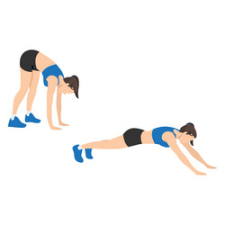 Woman doing inchworm exercise flat Royalty Free Vector Image