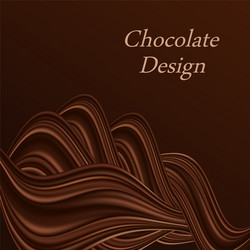 Chocolate wavy background dark brown choco frame Vector Image