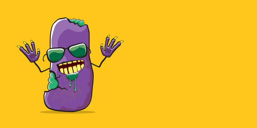 Funny cartoon spooky violet zombie potato Vector Image