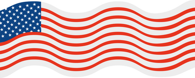 Long usa flag icon flat style Royalty Free Vector Image
