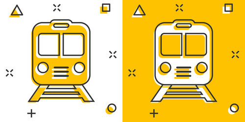 Metro icon in comic style train subway cartoon Vector Image