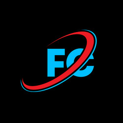 Fc f c letter logo design initial letter Vector Image