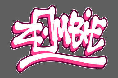 Graffiti pink word sprayed in black over white Vector Image