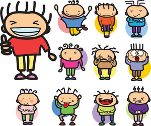 Happy children in summer park funny small kids Vector Image