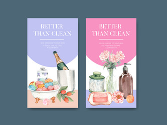 Instagram template with bath essential Royalty Free Vector