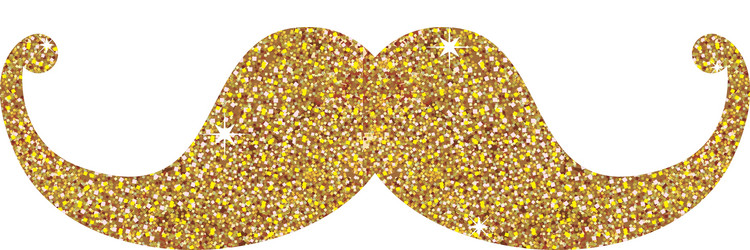 Gold mustache elegance shiny design Royalty Free Vector