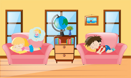 Kids Take a Nap Vector Images (39)