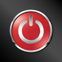 Black led light power button Royalty Free Vector Image