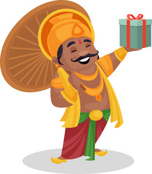 King mahabali cartoon Royalty Free Vector Image