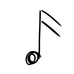 Music note hand drawn and doodle design sketch Vector Image