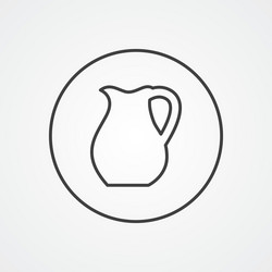 Pitcher outline symbol dark on white background Vector Image
