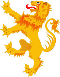 Couchant lion - the heraldic symbol Royalty Free Vector