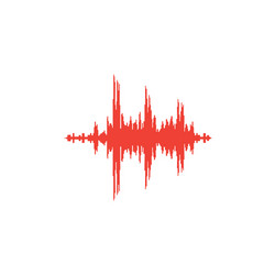 Audio signal red icon on white background Vector Image