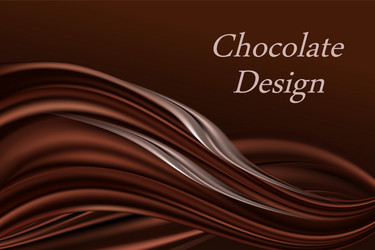 Chocolate wavy background dark brown choco frame Vector Image