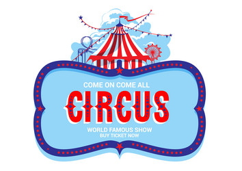 Frame with circus tent Royalty Free Vector Image