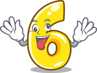 Juggling number six isolated on the mascot Vector Image