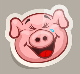 Evil pig sticker Royalty Free Vector Image - VectorStock
