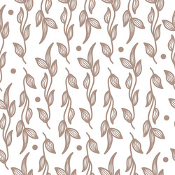 Seamless cream floral pattern on white background Vector Image