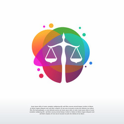 Colorful law scale symbol arbitrator Royalty Free Vector