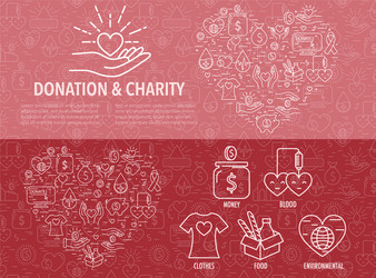 Donation banner template Royalty Free Vector Image