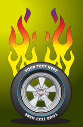 Flaming wheel Royalty Free Vector Image - VectorStock