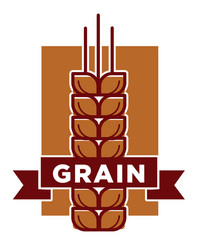 Whole grain logo wheat spikelet product emblem Vector Image