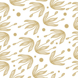 Seamless cream floral pattern on white background Vector Image