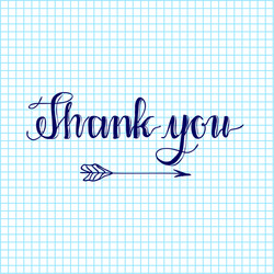 Thank you hand written words calligraphy Vector Image