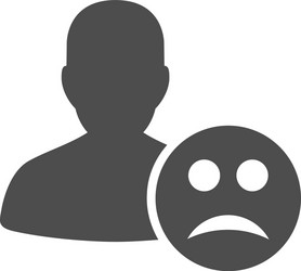 Sad user flat icon Royalty Free Vector Image - VectorStock