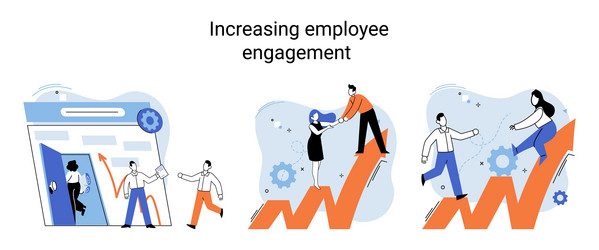 Increasing employee engagement fellow workers Vector Image
