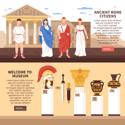 Rome gladiator horizontal banner Royalty Free Vector Image