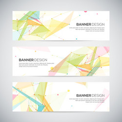 Banners set with polygonal abstract shapes circles
