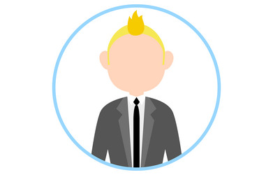 Faceless person icon with blue frame Royalty Free Vector