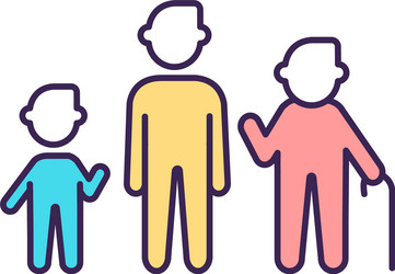 Men aging lifecycle time line stages man growing Vector Image