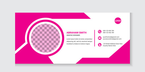 Modern and minimal email signatures template Vector Image